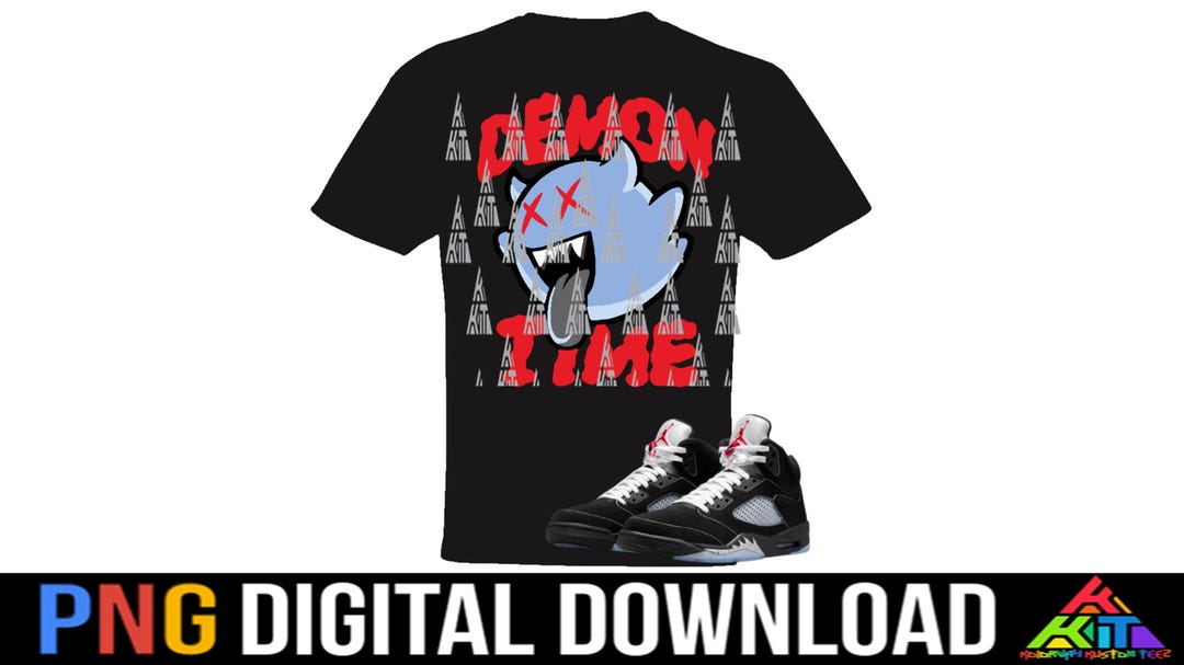 Air Jordan 5 Black Metallic 5s Sneaker Match Tees "demontime3x" PNG ...