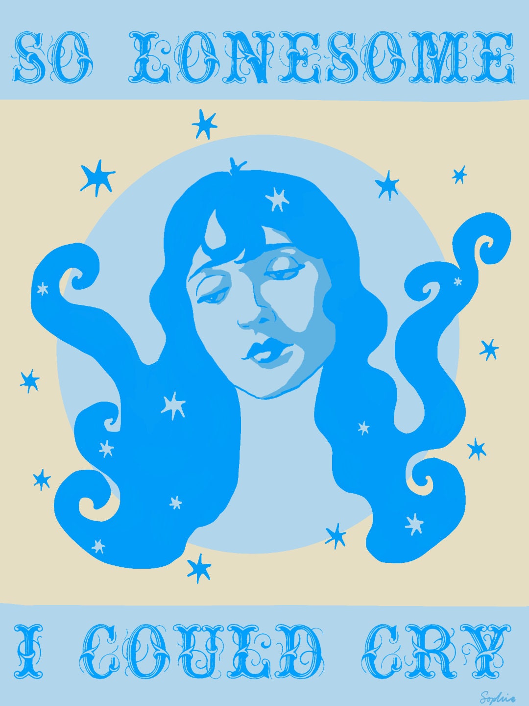 So Lonesome I Could Cry Print - Etsy