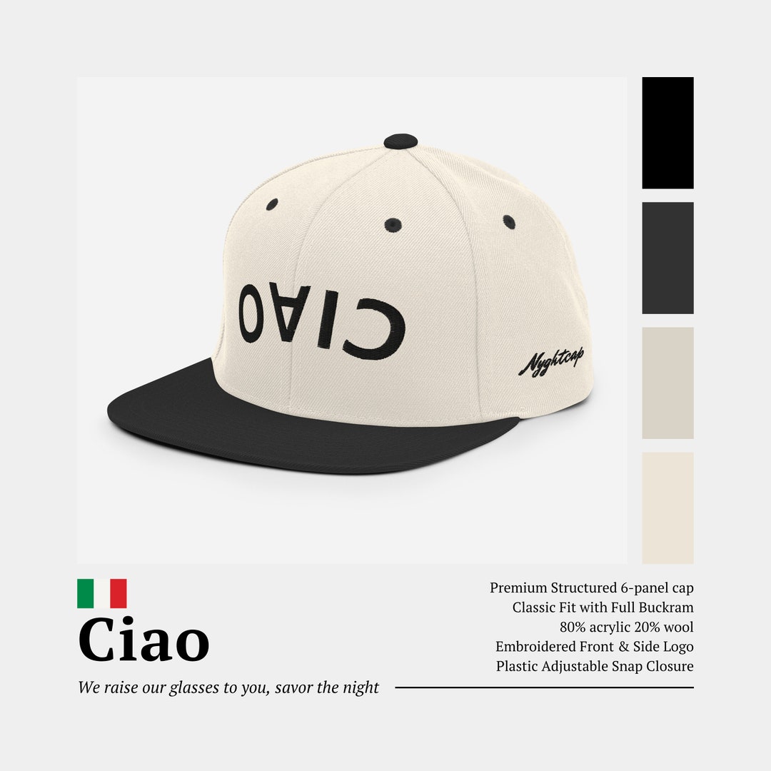 Nyghtcap Ciao Hat, Upside Down Hat, Italian, Italy, Italy Gifts ...
