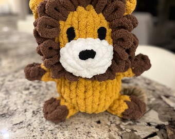 Handmade Chunky Knit Plush Lion Stuffie Emotional Support Gift - Etsy