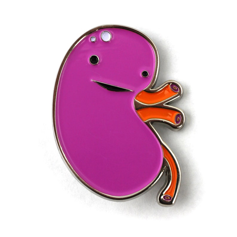 Kidney Enamel Lapel Pin Cute Kidneys Pin for Surgery, Organ Donor ...