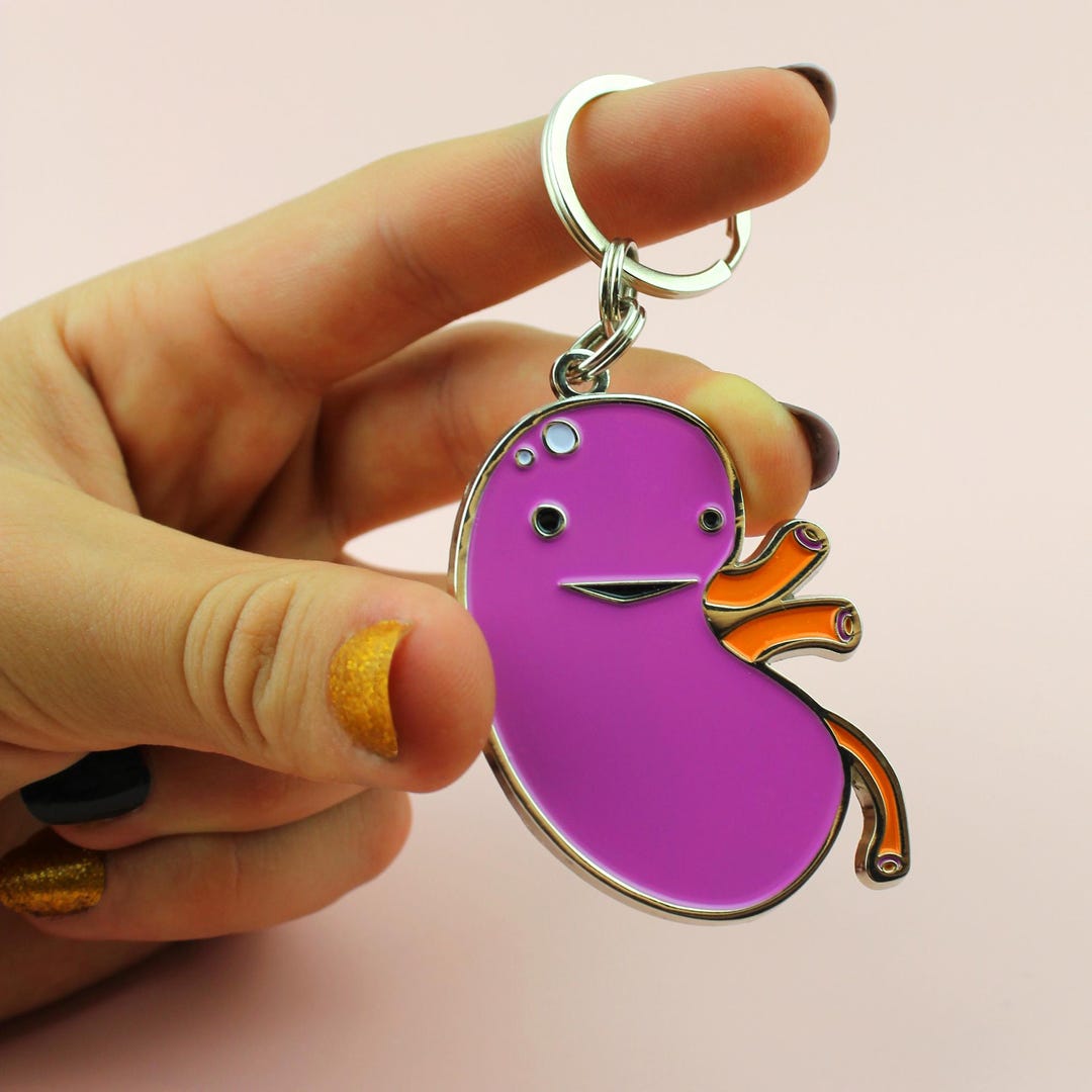 Kidney Keychain | I Heart Guts Organ Donor Bag Charm, Gift Kidneys ...