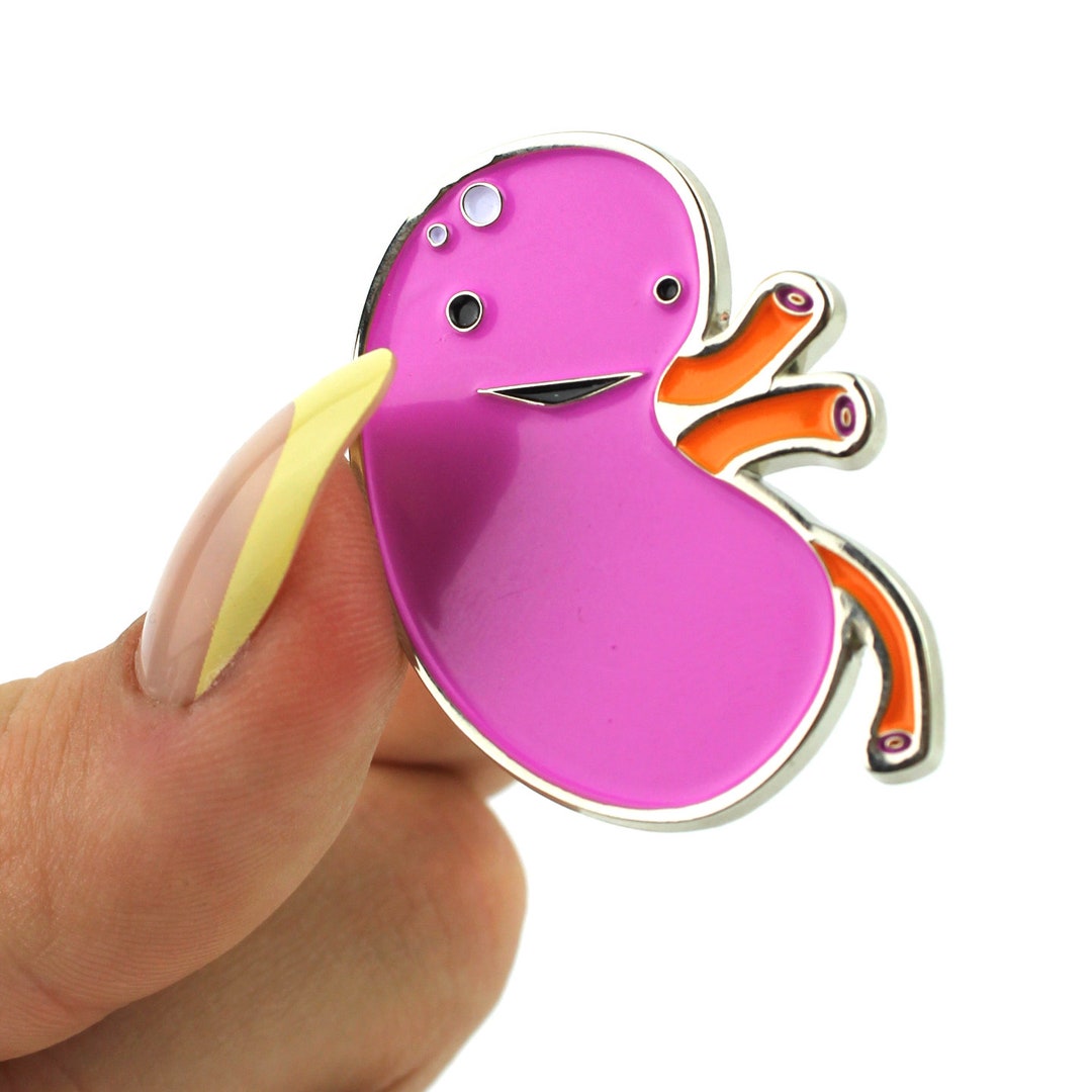 Kidney Enamel Lapel Pin | Cute Kidneys Pin for Surgery, Organ Donor ...