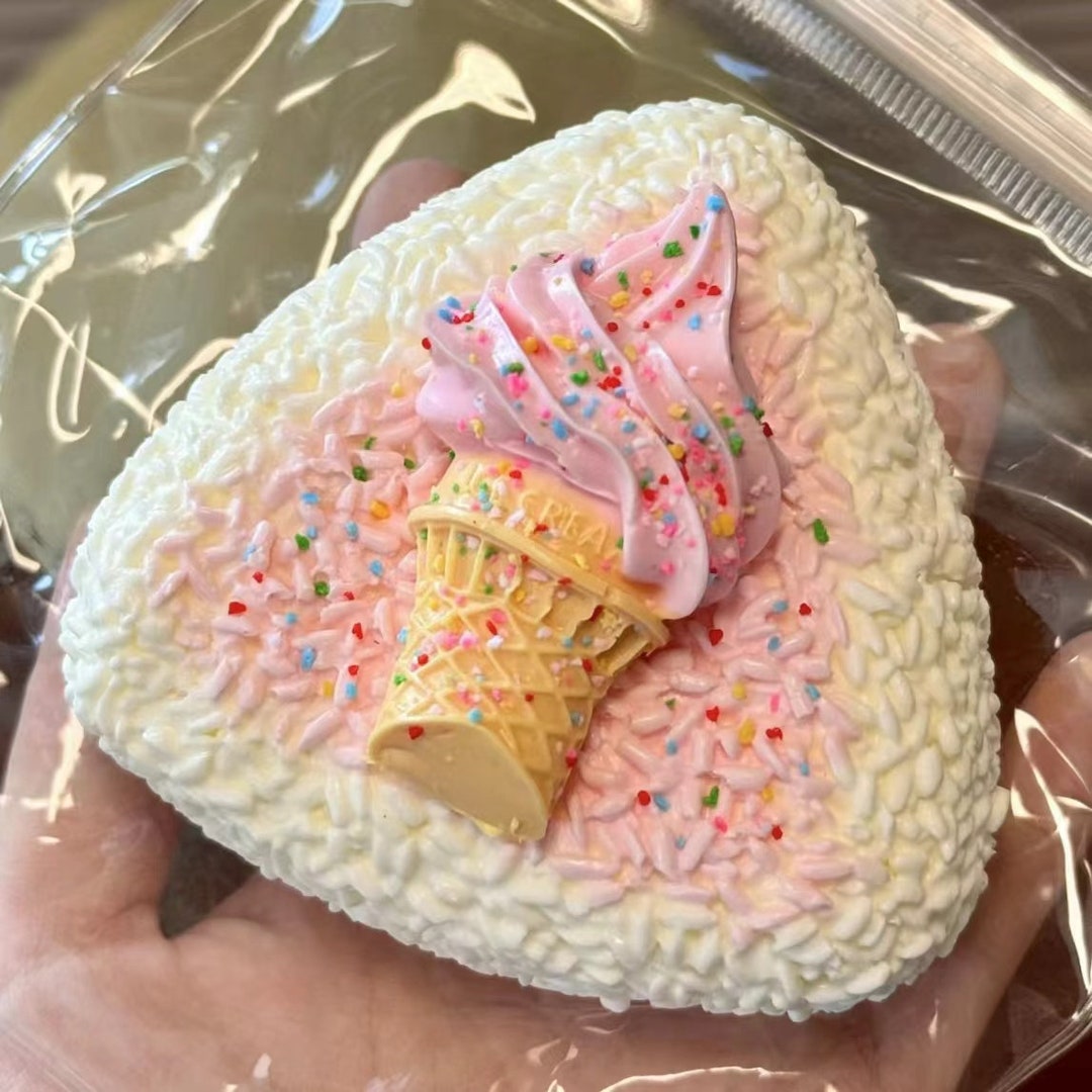 Lce Cream Rice Ball Squishy Fidget Toy Stress Reliever for Adult ...