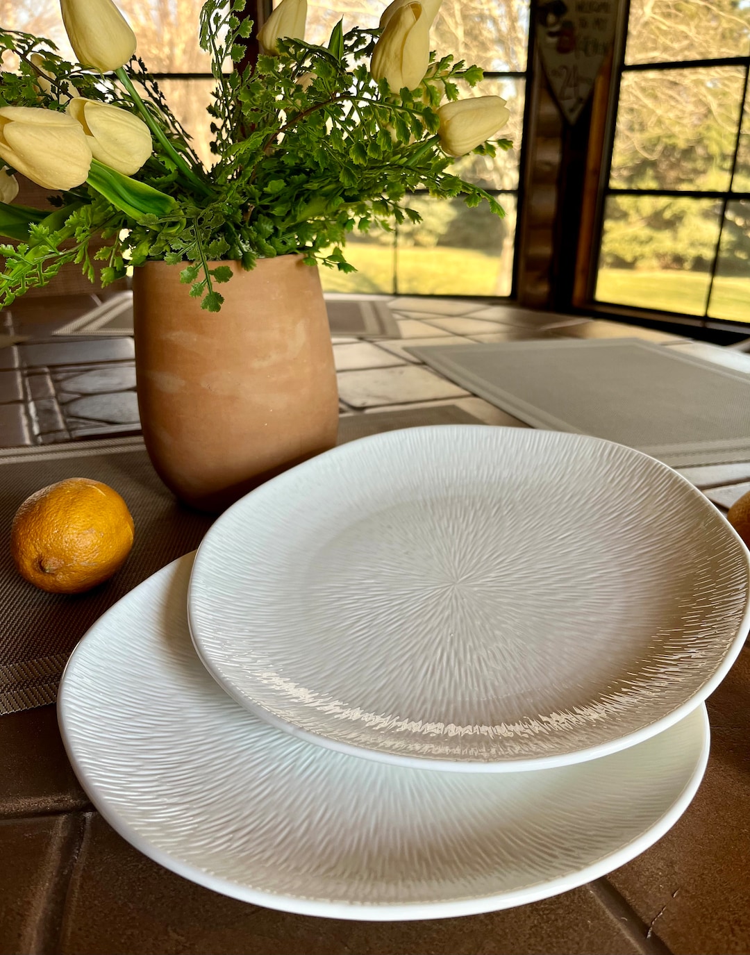 Light Rain Durable White Porcelain Dinner Plates - Etsy