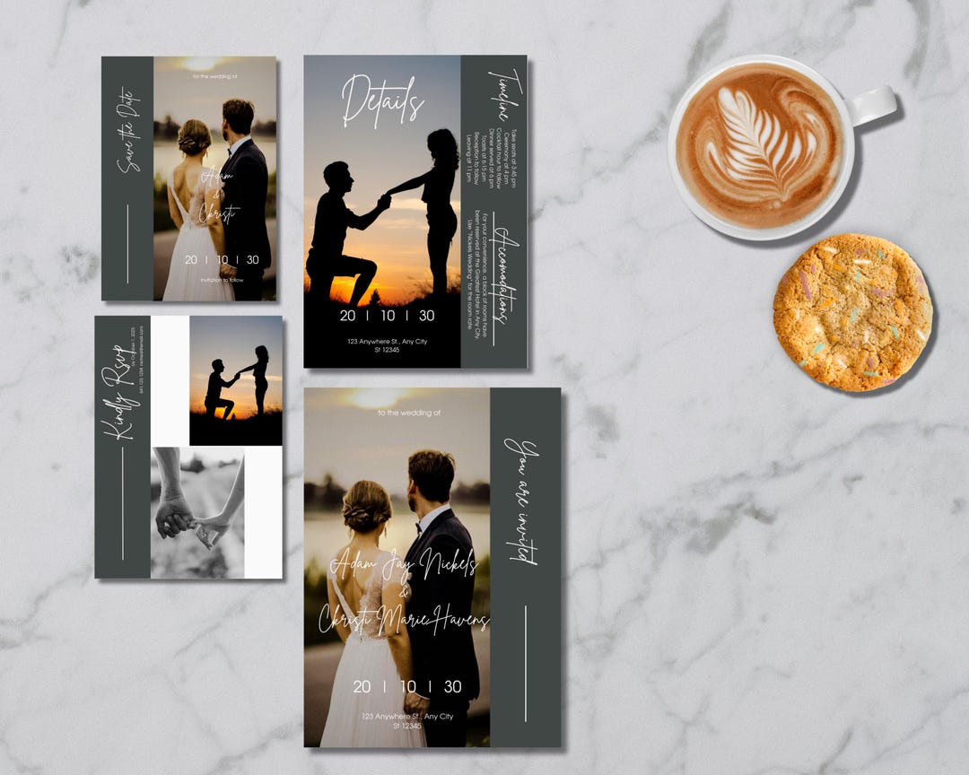 Elegant + Simple Wedding Card Bundle - Etsy