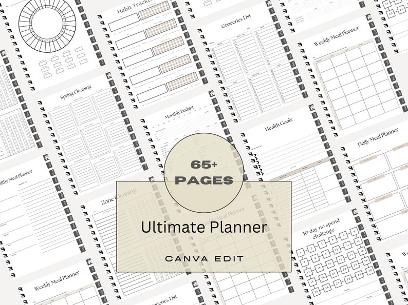Ultimate Planner Bundle Template, PLR Planner Undated, Digital Planner ...
