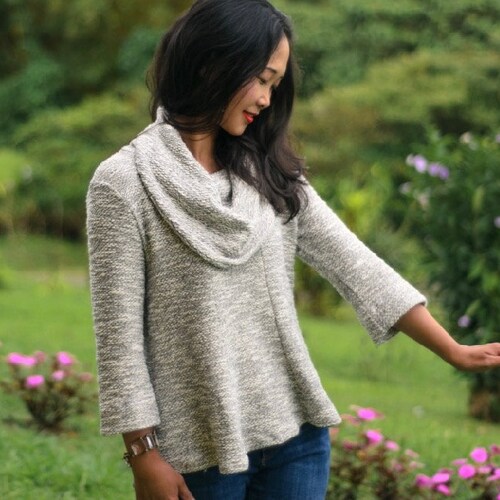 Big Cowl Neck Sweater PDF Sewing Pattern Digital Instant - Etsy