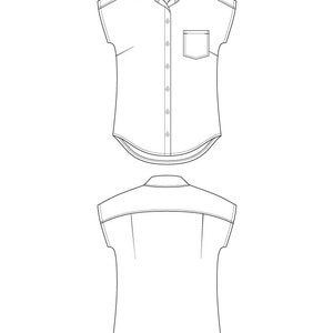 Button-down Shirt Sewing Pattern, Women's Blouse, Adult, Dolman Short ...