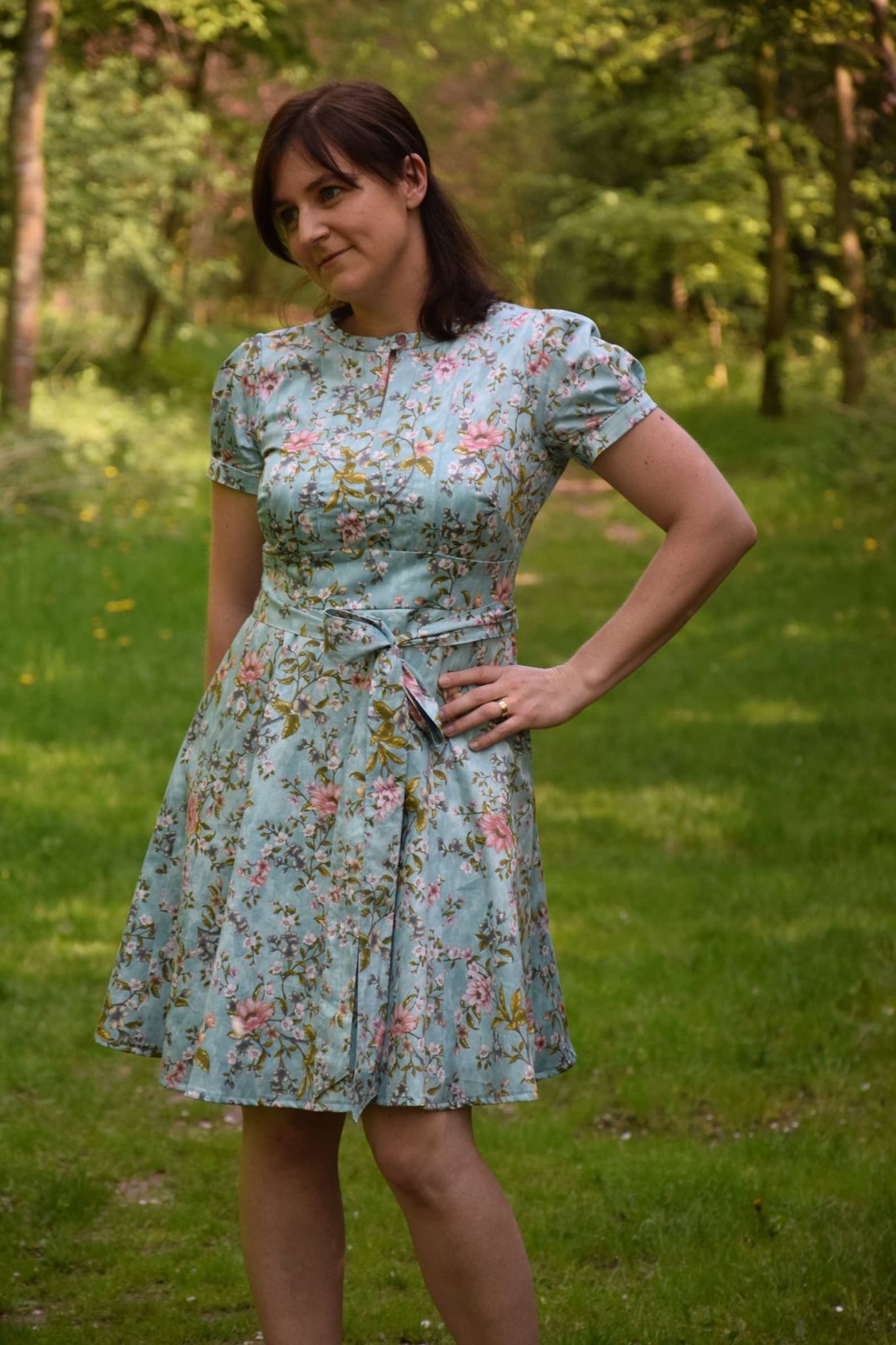 Women’s Woven Dress Sewing PDF Pattern, Princess Seams, Pintucks, Flare ...