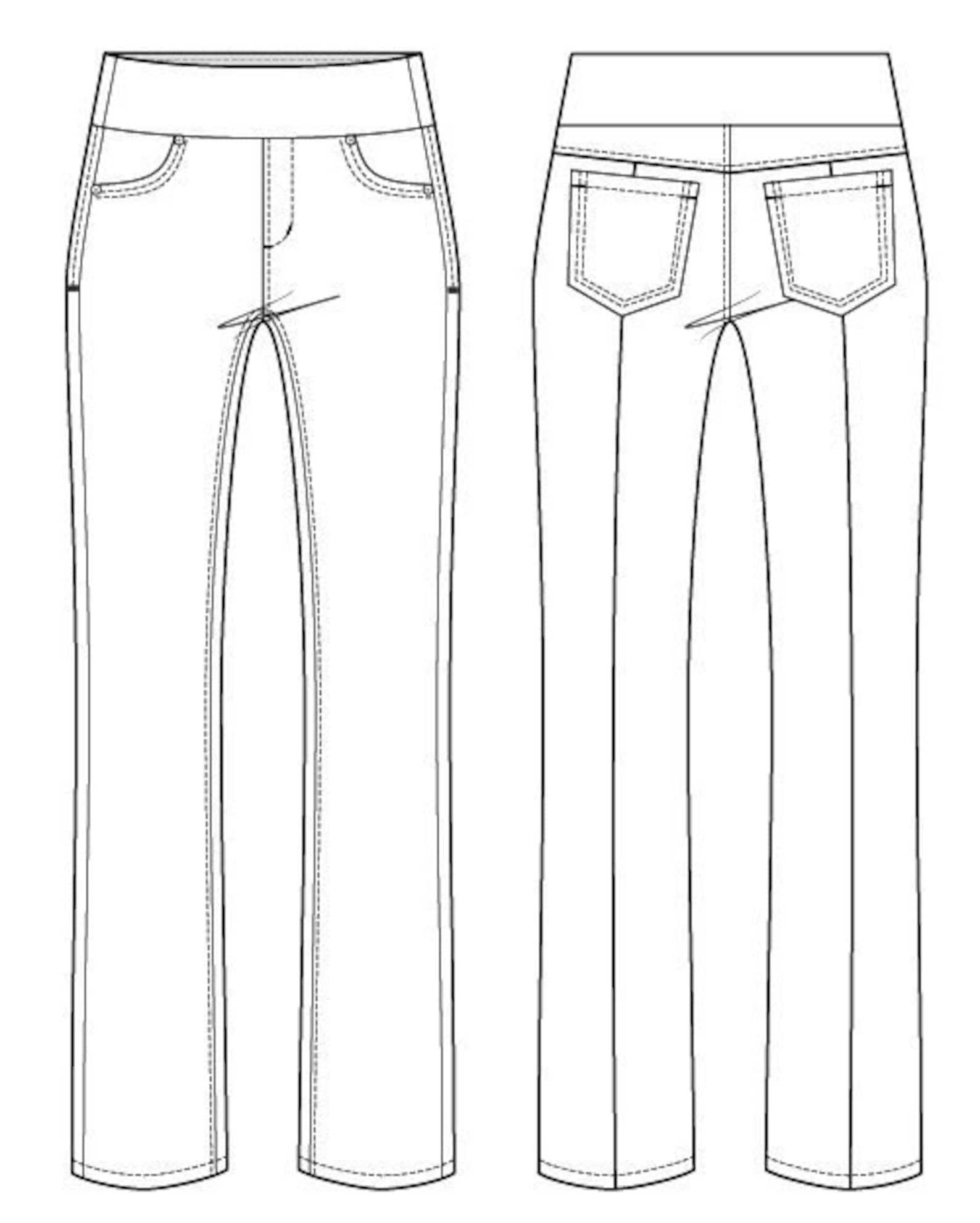 Women's Pull on Jeans Sewing Pattern | PDF | Digital Pattern | Stretch ...