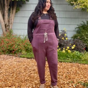 Women's Knit Overalls Sewing Pattern, Tapered Legs, Cuffs, Drawstring ...