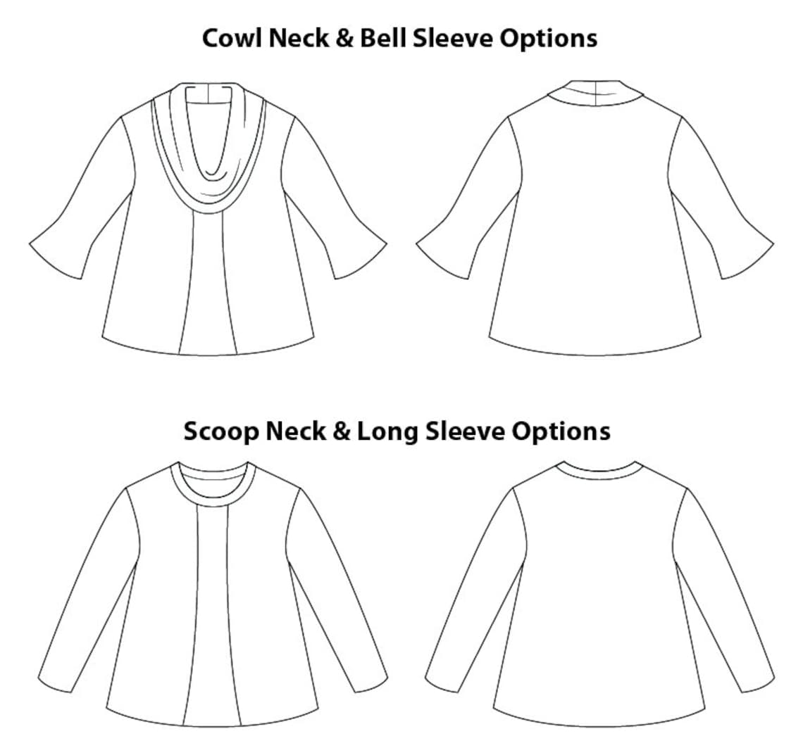 Big Cowl Neck Sweater PDF Sewing Pattern | Digital | Instant Download ...