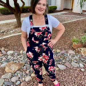 Women's Knit Overalls Sewing Pattern, Tapered Legs, Cuffs, Drawstring ...