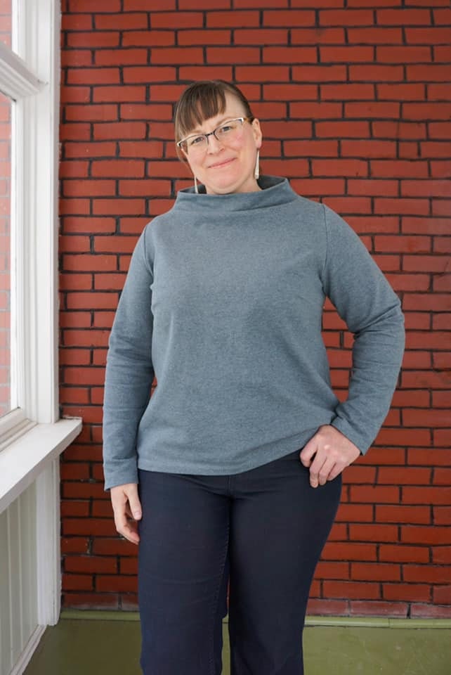 Women's Pullover Top, Funnel Neck, Knit, Long Sleeves, Relaxed Fit, PDF ...