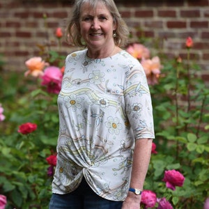 Women's Twisted Knot Top PDF Sewing Pattern, Scoop Neck, Neckband ...