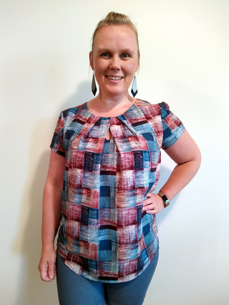Women's Woven Top PDF Sewing Pattern Short Sleeves - Etsy