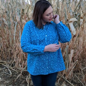 Woven Button-up Shirt Sewing Pattern, Woven Women's Shirt, Classic ...