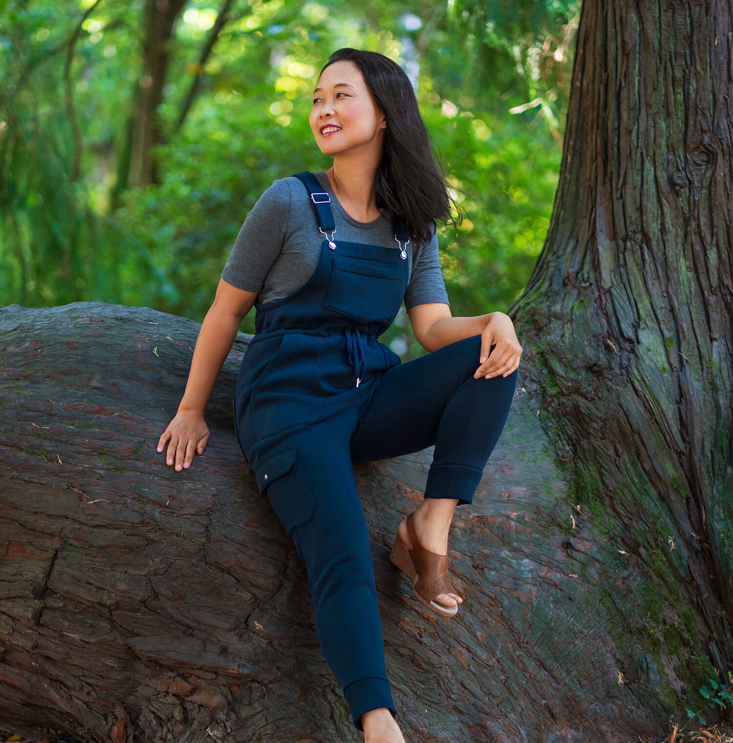 Women's Knit Overalls Sewing Pattern, Tapered Legs, Cuffs, Drawstring ...