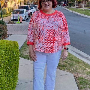 Women’s Woven Raglan Top , Long Sleeves, 3/4 Sleeves, Buttoned-up Back ...