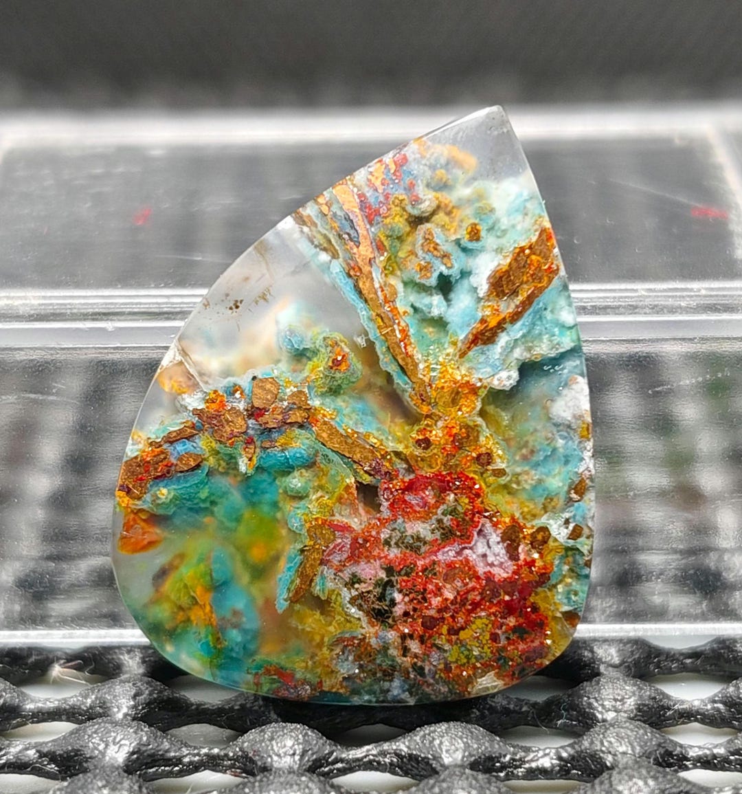 Aquadite Multycolour. - Chrysocolla Native Copper - Size : 24x18x4.6mm ...
