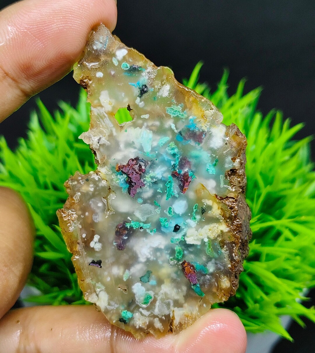 Raw Chrysocolla Slab – Copper Confetti Stone, 64x40mm - Etsy