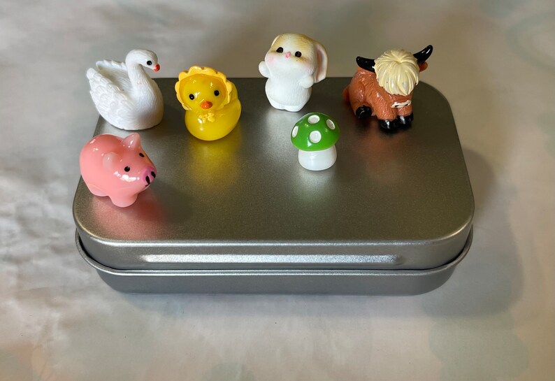 Small Resin Animals in Tins - Etsy