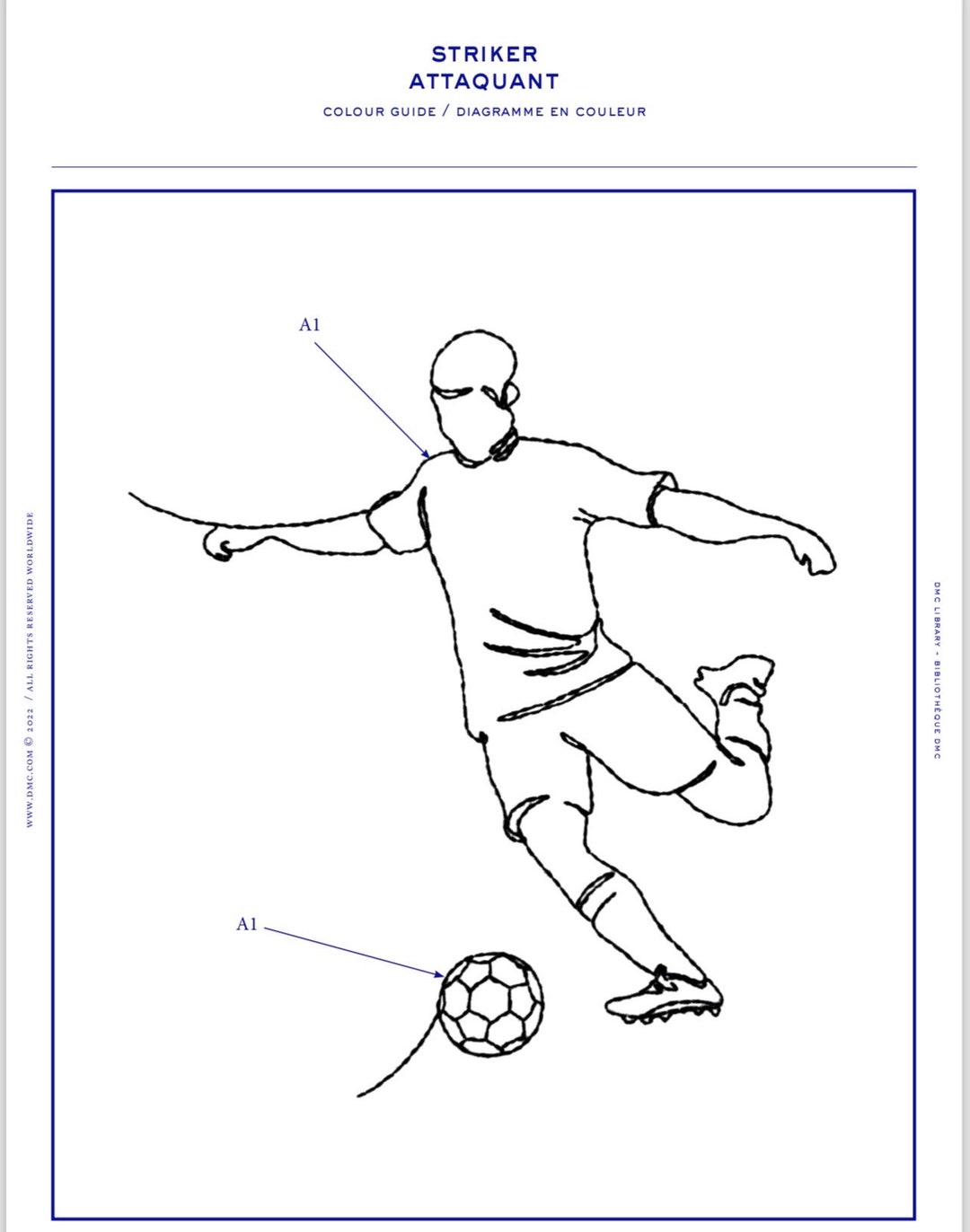Football Striker Pdf Embroidery Pattern - Etsy