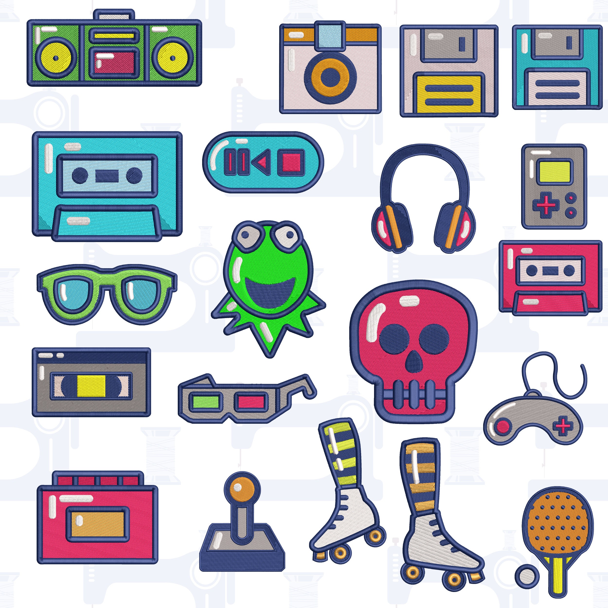 80s Machine Embroidery Design PACK Vintage Machine Embroidery Design ...