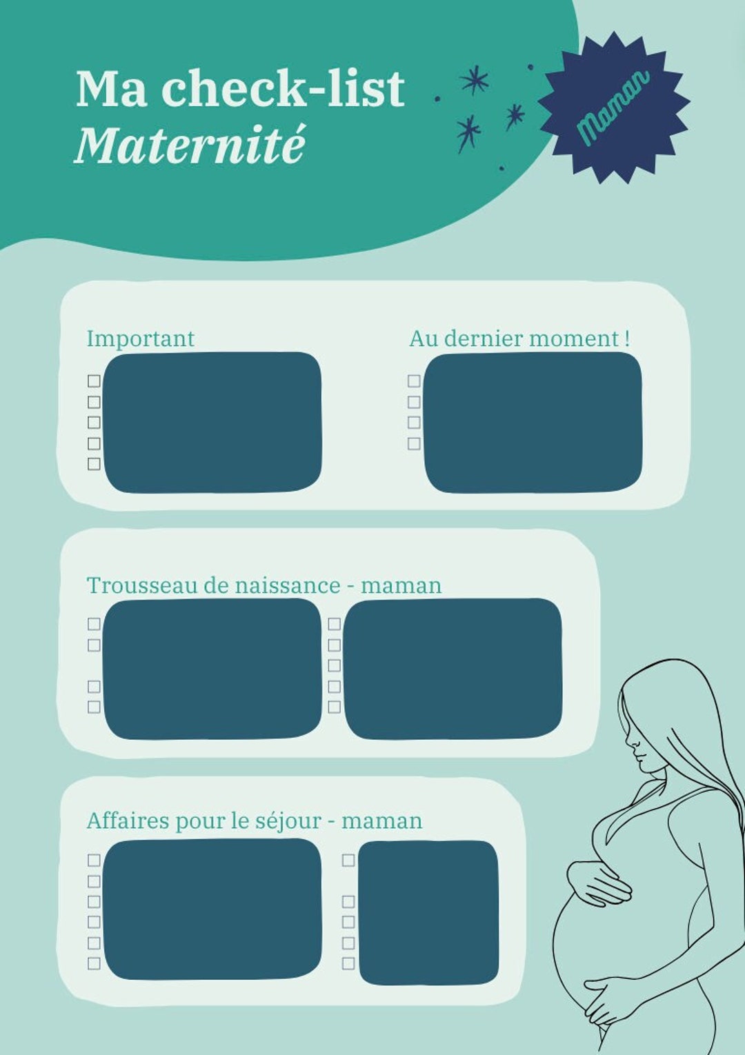 My Maternity Checklist - Etsy