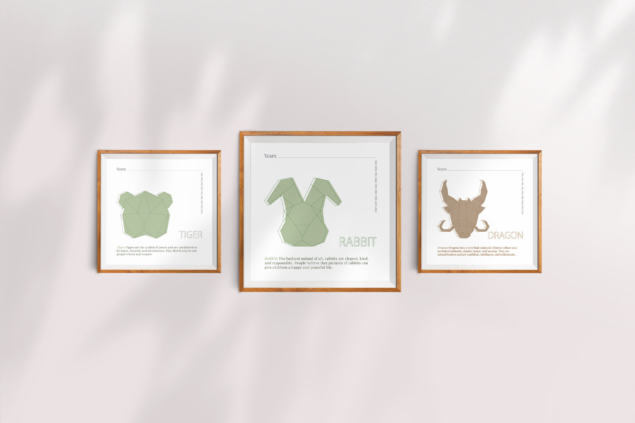 Minimalist Chinese Zodiac Dragon Poster - Digital Download Wall Art ...