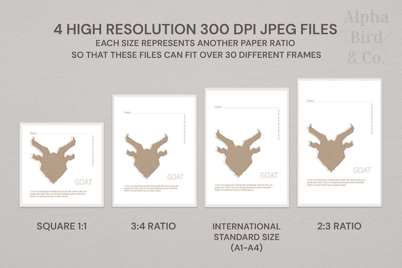 Minimalist Chinese Zodiac Goat Poster - Digital Download Wall Art ...