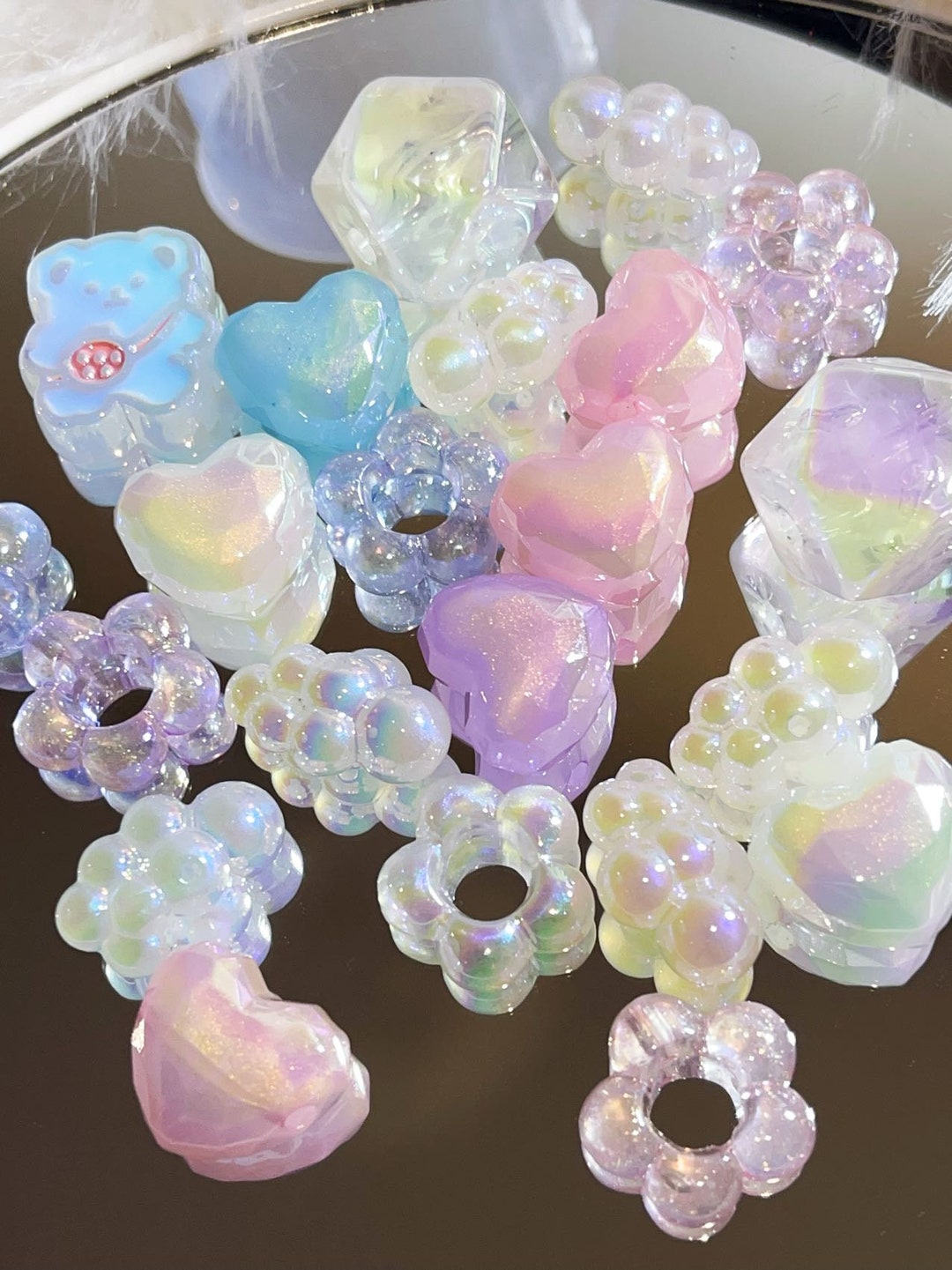 14-16mm Mixed 10pcs Pastel Shape: Mix Handmade Beads, Beads for DIY ...