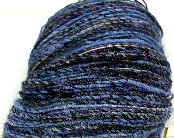 Handspun Yarn Single Ply Blended Fiber Yarn Phantom 150 Yards - Etsy