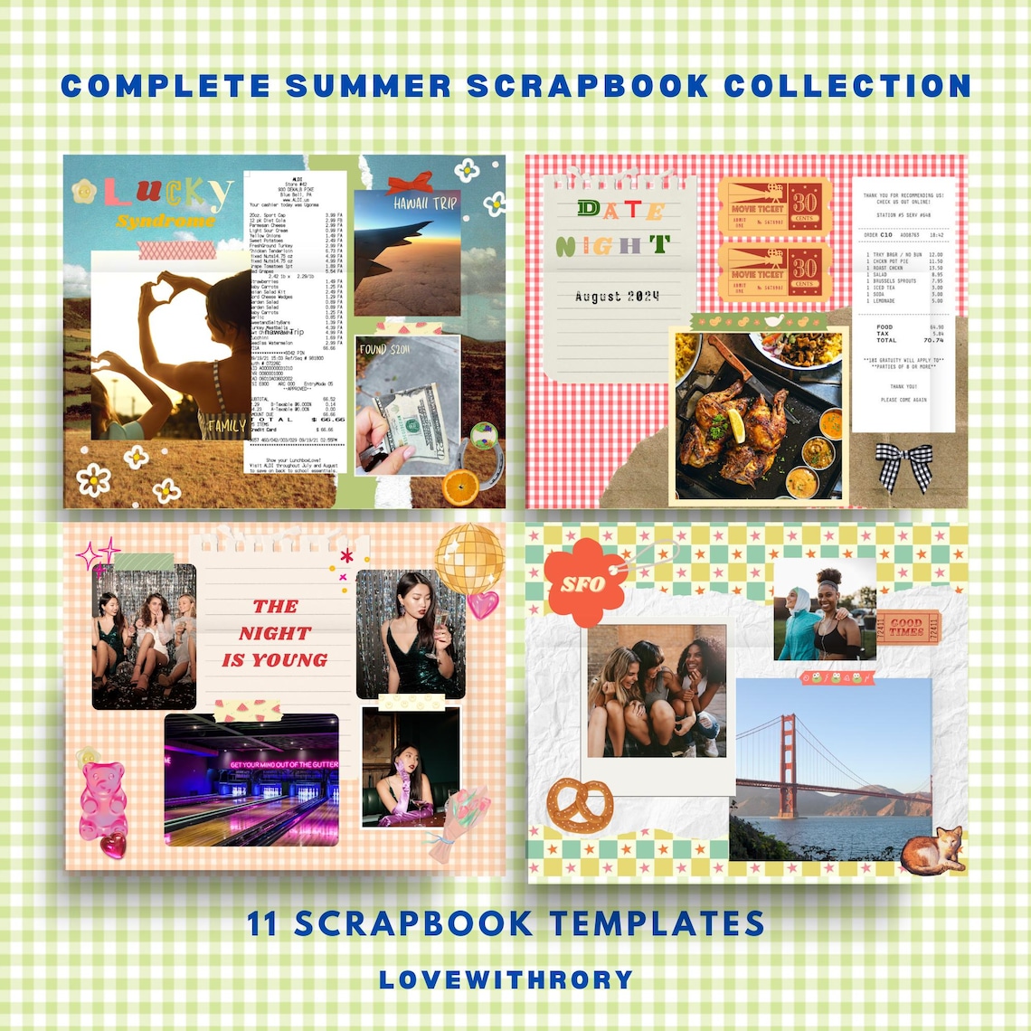 Summer Junk Journal Scrapbook Template for Canva - Editable Digital ...