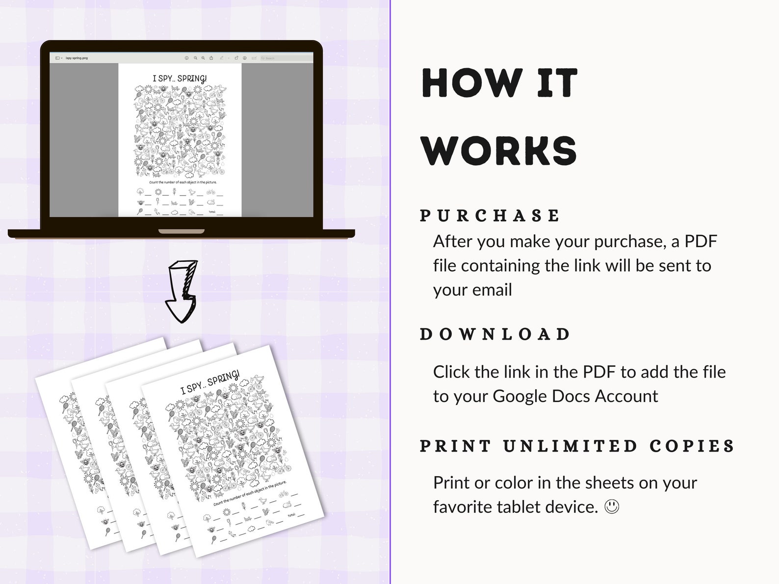 Spring-themed I Spy Printable Worksheet - Digital PDF - Etsy