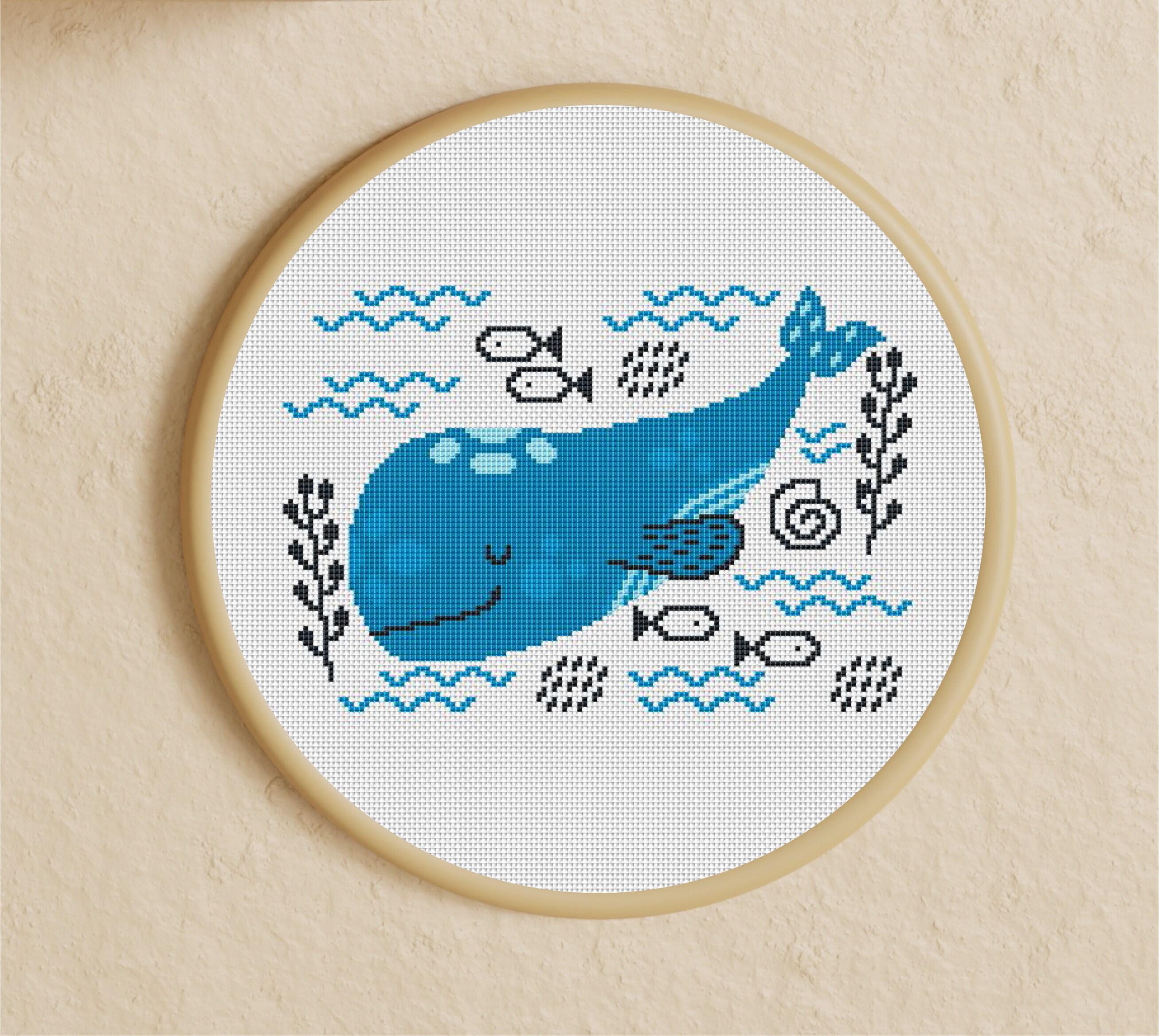 Whale Cross Stitch Pattern PDF, Ocean, DIY, Embroidery Pattern, Sea ...