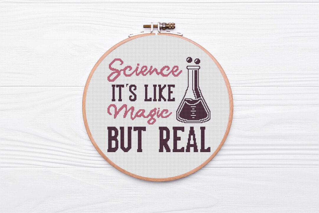 Quote Science Cross Stitch Pattern PDF, Quote Design, DIY, Embroidery ...