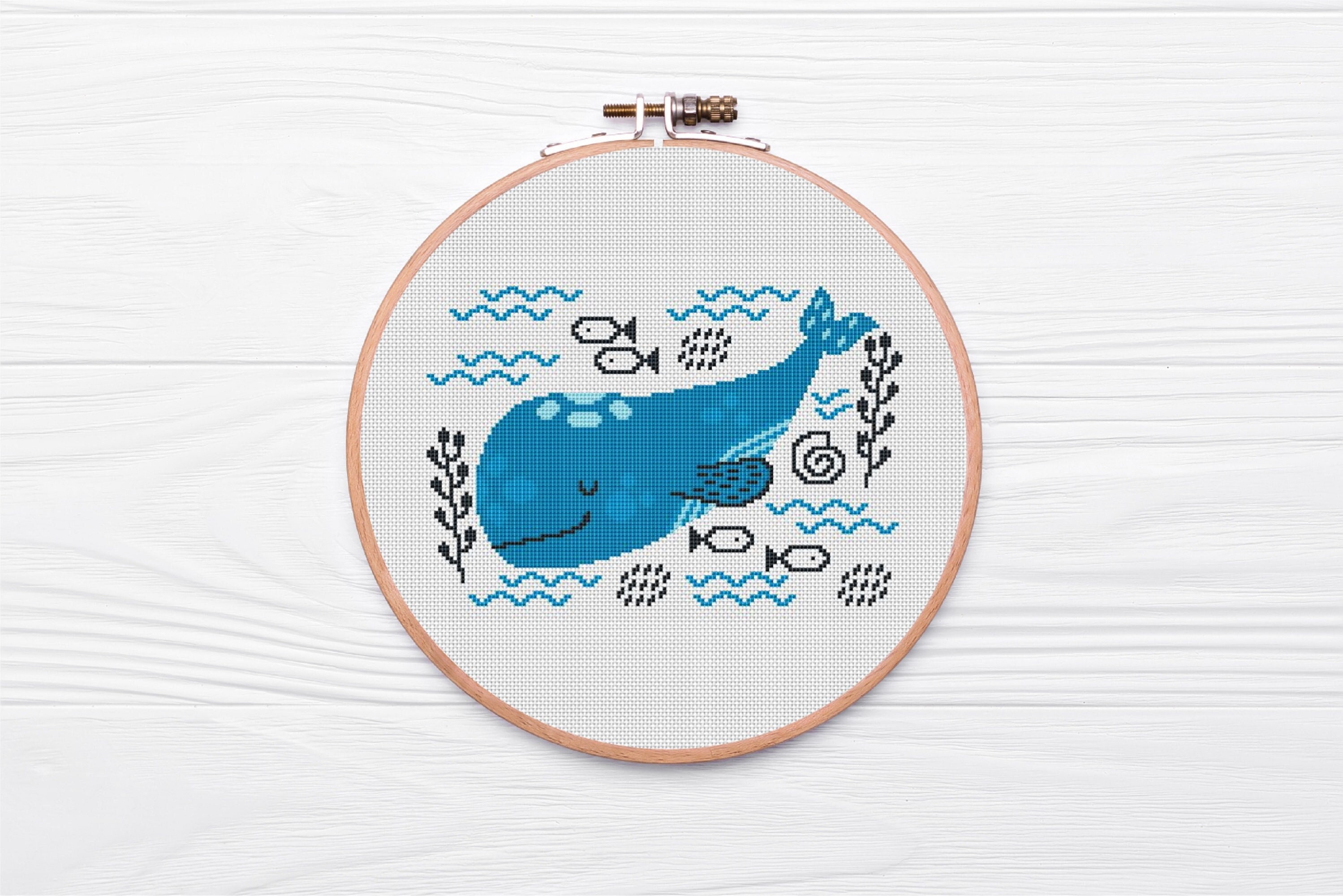 Whale Cross Stitch Pattern PDF, Ocean, DIY, Embroidery Pattern, Sea ...