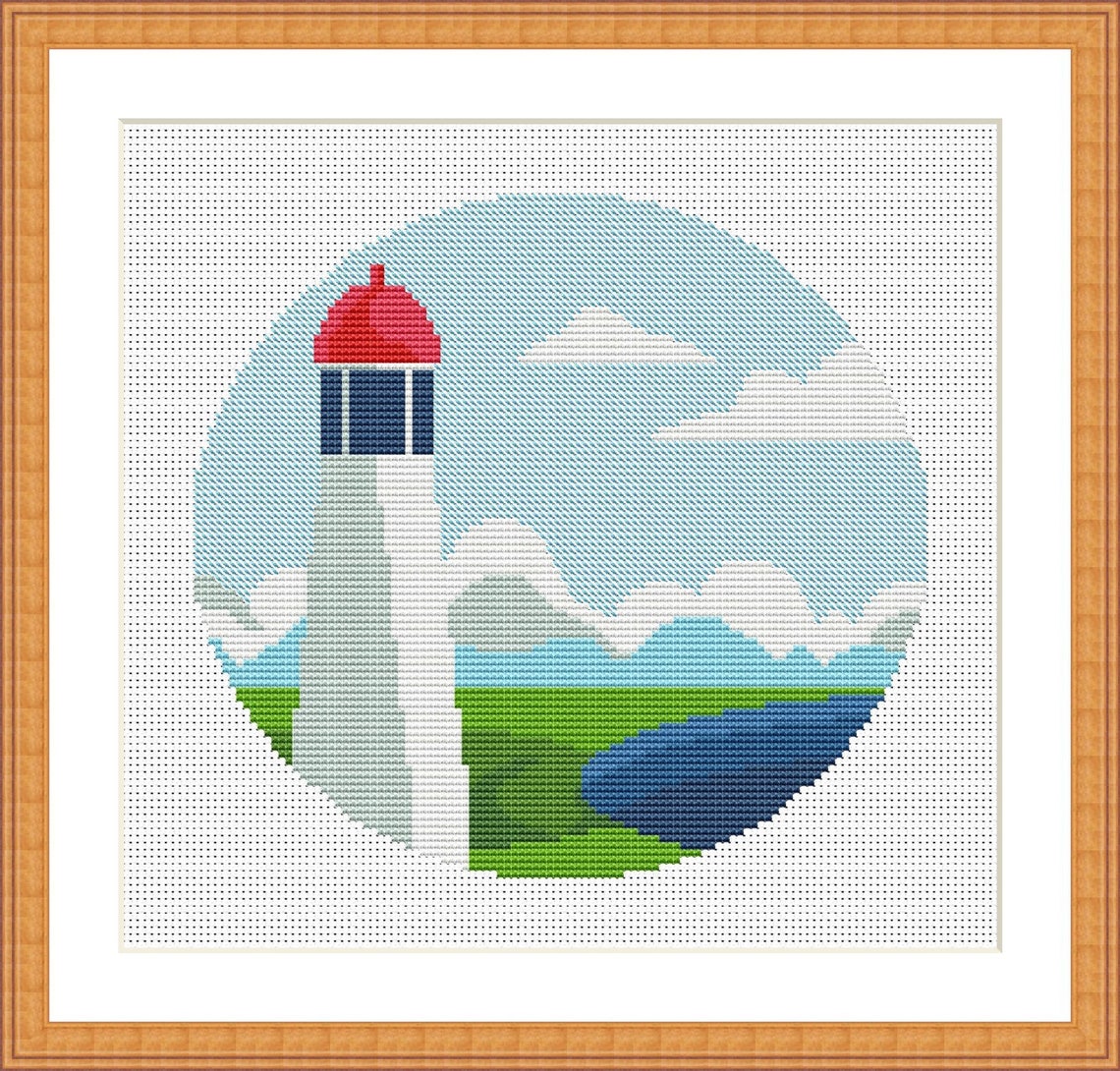 Lighthouse Cross Stitch Pattern PDF, Counting Cross, DIY, Embroidery ...