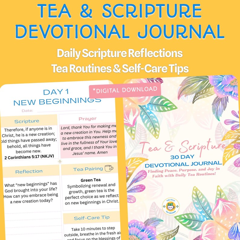 Tea and Scripture 30-day Devotional Journal, Gift for Tea Lovers ...