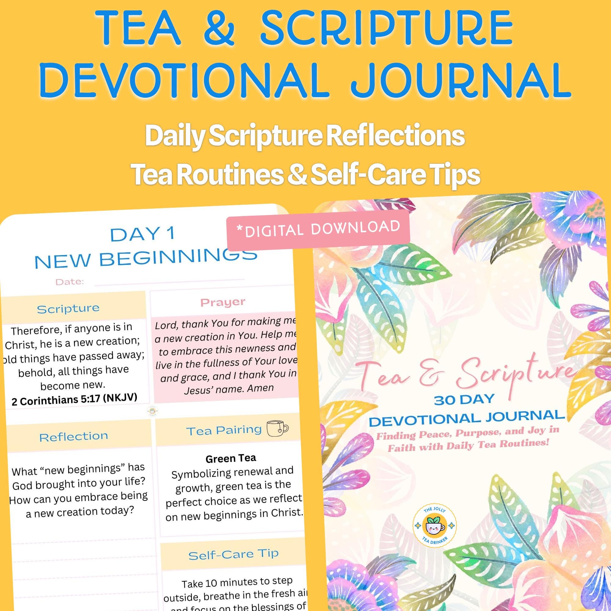 Tea and Scripture 30-day Devotional Journal, Gift for Tea Lovers ...