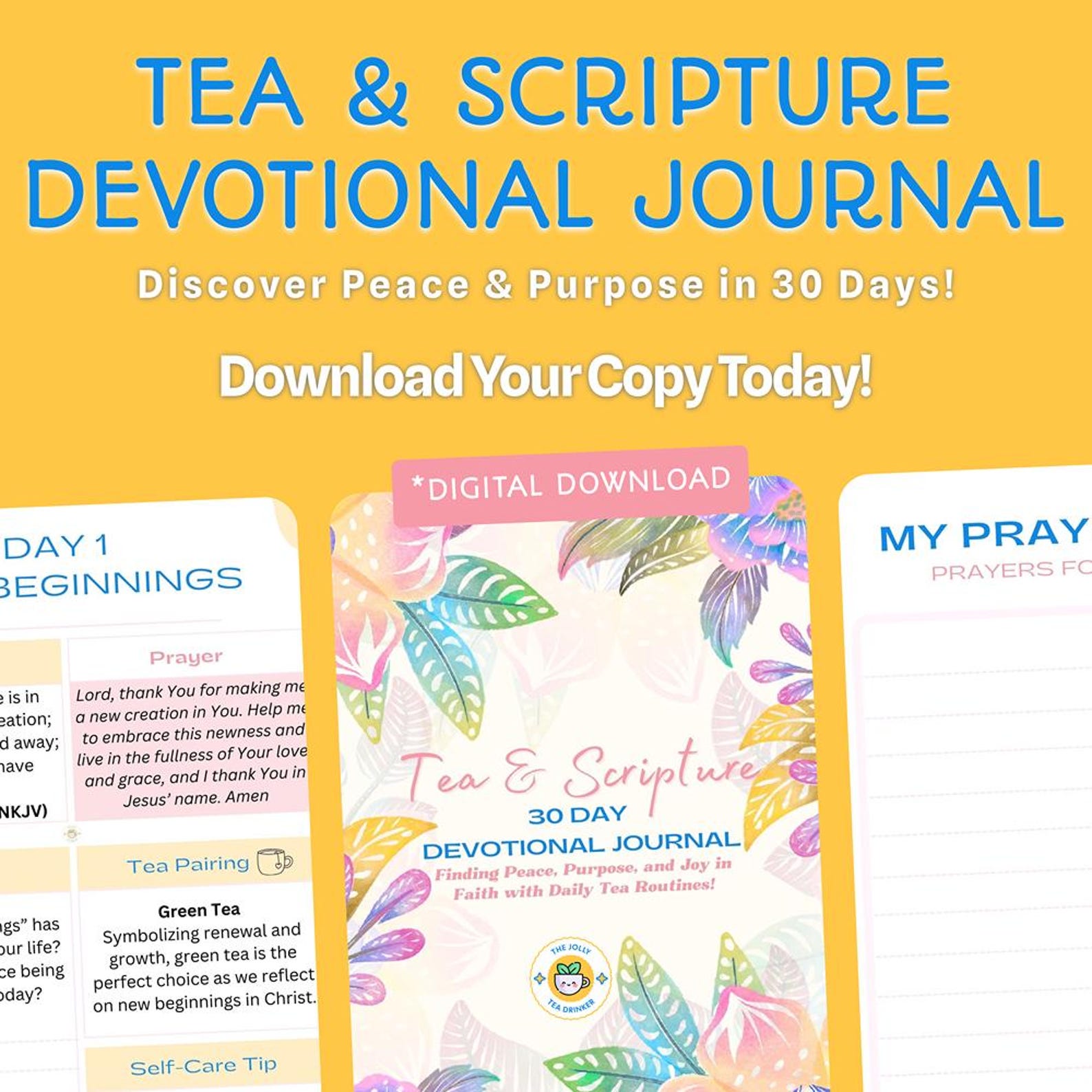 Tea and Scripture 30-day Devotional Journal, Gift for Tea Lovers ...