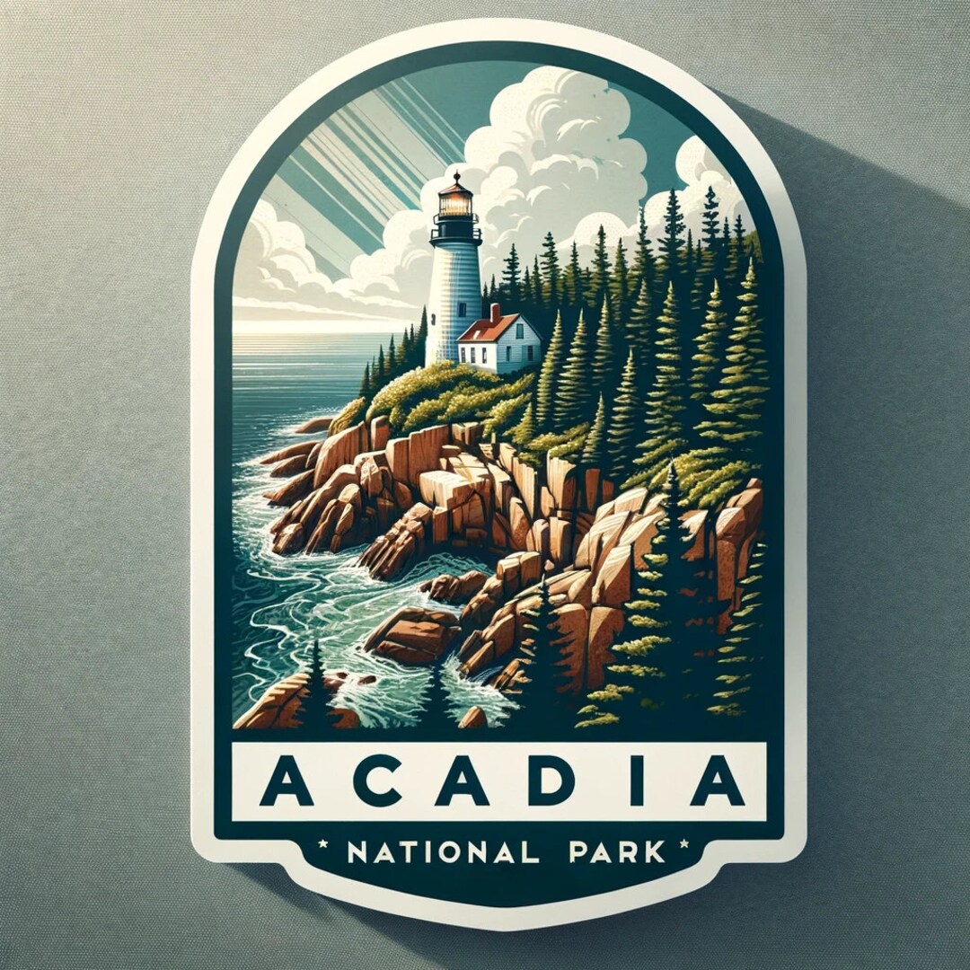 Acadia National Park Sticker Laptop Sticker Custom Water Bottle Sticker ...