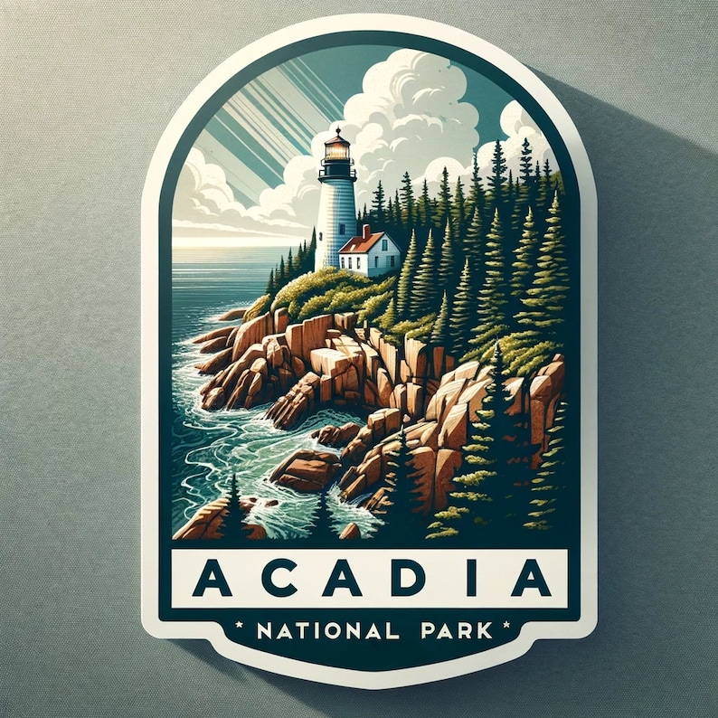 Acadia National Park Sticker Laptop Sticker Custom Water Bottle Sticker ...