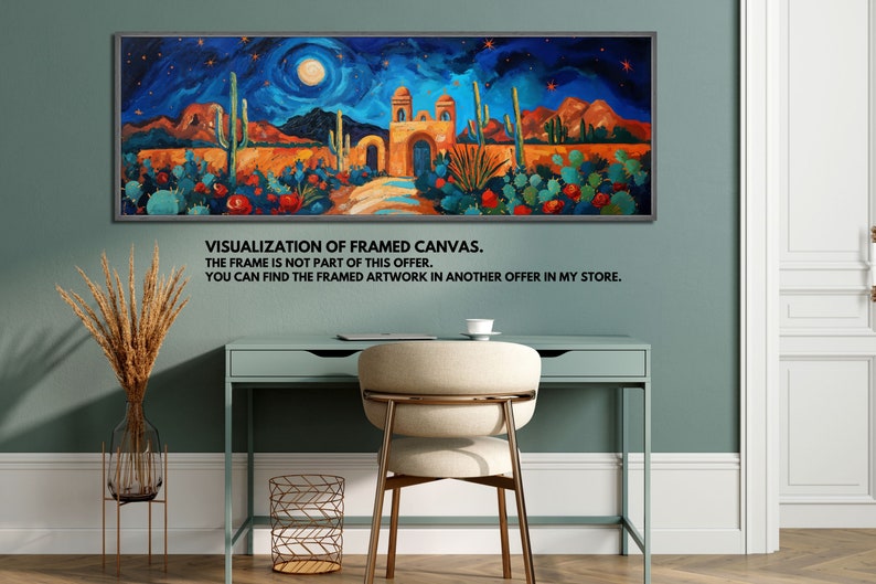 Southwest Desert Monastery Canvas Print, Panoramic Wall Art ...