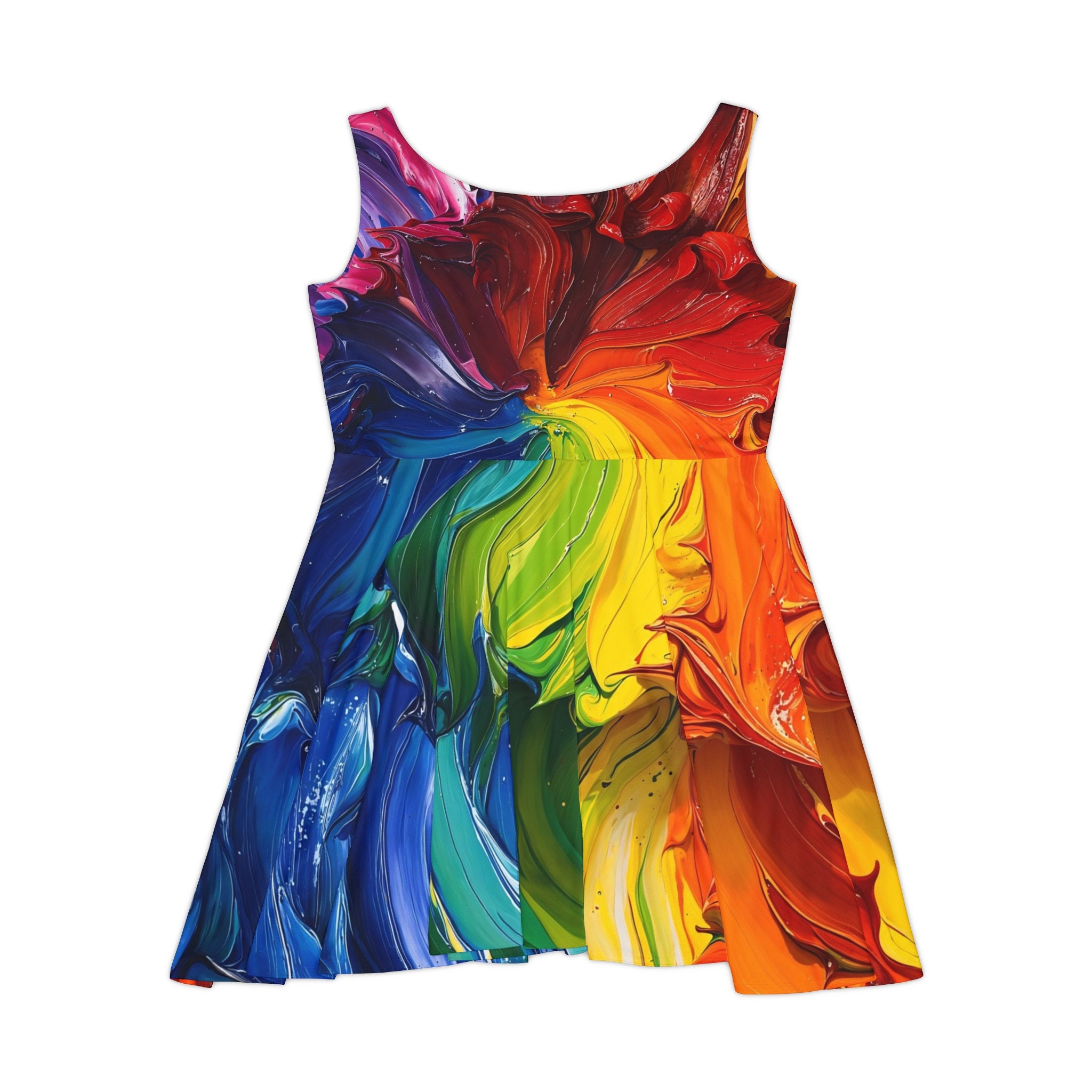 Pride Rainbow Paint Dress Spring Summer Dress | Rainbow Paint Pattern ...