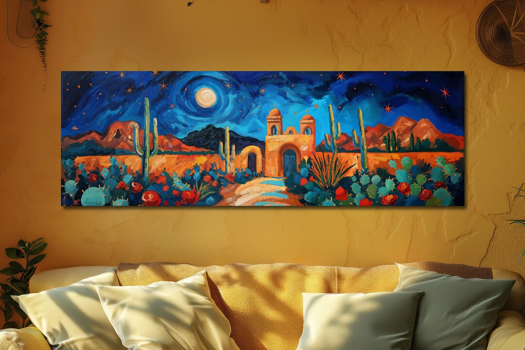 Southwest Desert Monastery Canvas Print, Panoramic Wall Art ...