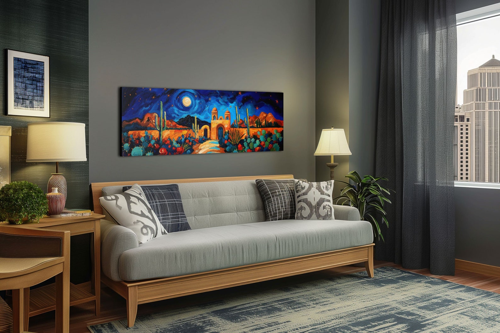 Southwest Desert Monastery Canvas Print, Panoramic Wall Art ...