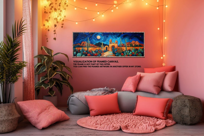 Southwest Desert Monastery Canvas Print, Panoramic Wall Art ...